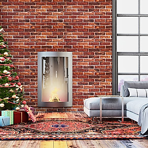 Red Faux Brick Wallpaper Peel and Stick Wallpaper 3D Brick Wallpaper 17.71in × 118in Self Adhesive Wallpaper for Fireplace Bedroom Living Room Decoration