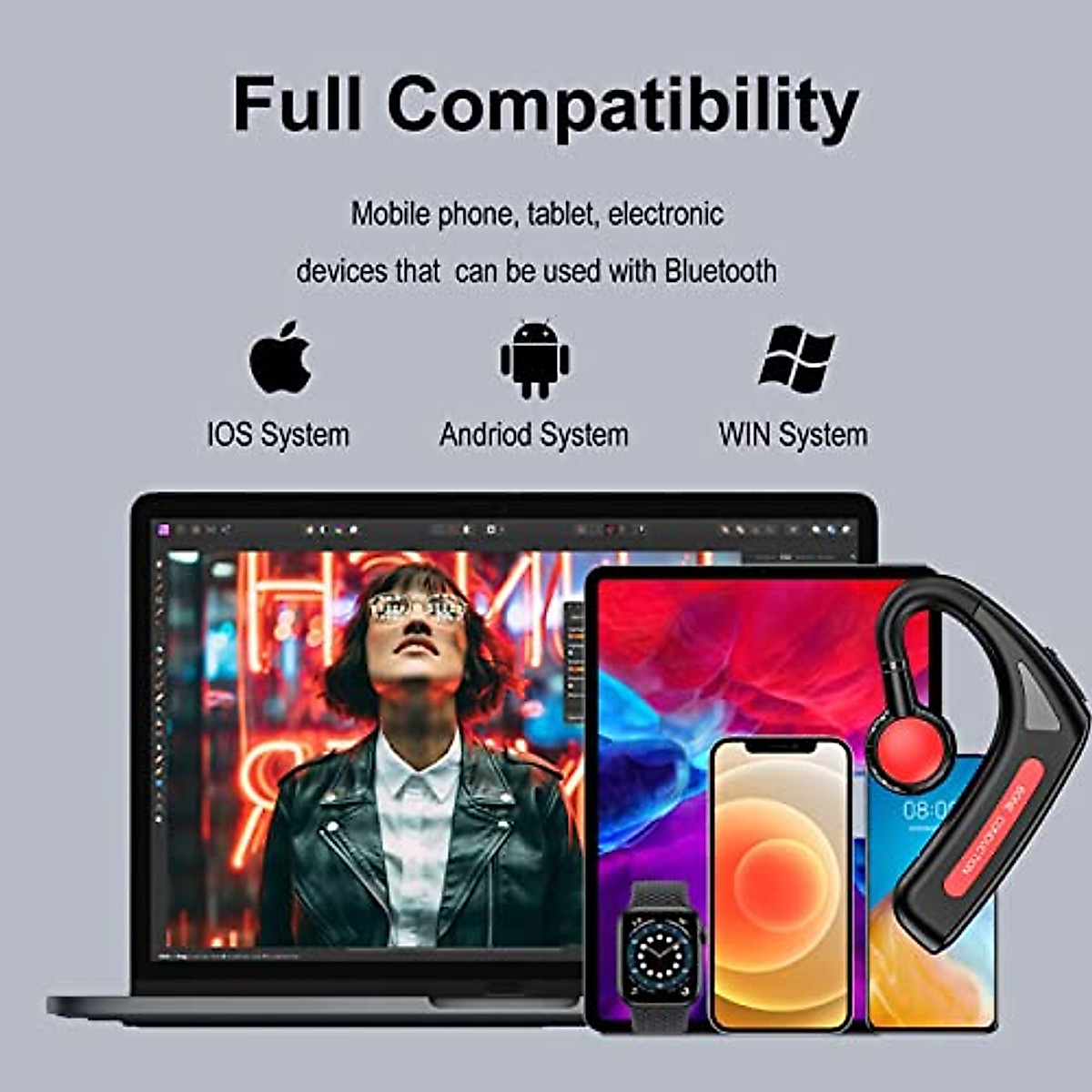 Open Ear Earbud Bluetooth Single Bone Conduction Wireless Headphones with Earhooks Microphone Earphones Waterproof Earpiece for Workout Sports Running Android iPhone Non Ear Plug Green