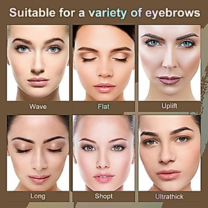 Eyebrow Stamp and Eyebrow Stencil Kit, Long Lasting Brow Stamp Kit for Perfect Eyebrow Makeup, Easy to Use, 10 Reusable Eye Brow Stencil Kit for Women Beginners (Medium Brown)