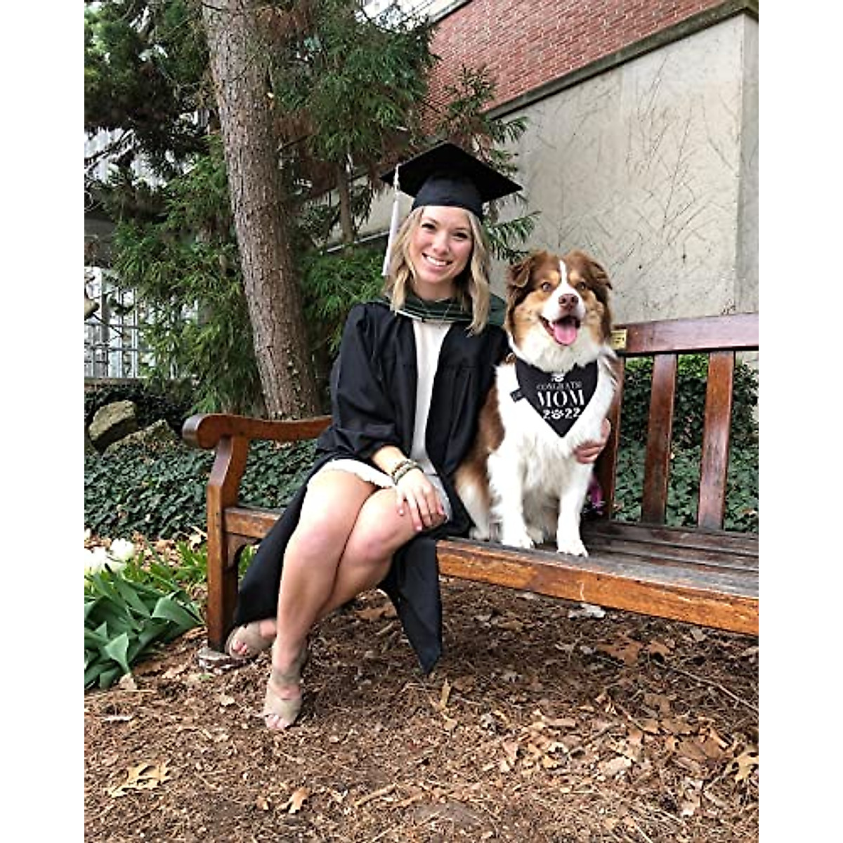 Dog Graduation Bandana 2 Pack, My Mom Graduated Dog Bandana and Class of 2023 Dog Scarf for Small Medium Large Dogs