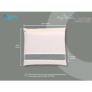 Scout Nature Cotton Storage Bag/Covers For Storage Set Of -12 Big Size Single 16 X 14 Inches | Saree Bag for Clothing Store | Transparent window