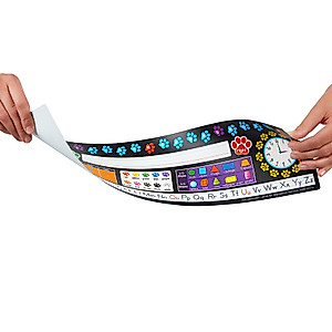 Really Good Stuff 24PK Paw Prints Self-Adhesive Deluxe Plastic Desktop Reference Nameplate with Letters, Numbers, Colors, 2-D and 3-D Shapes, 120 Grid, Left and Right, Base 10 and Time