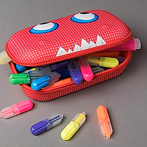 ZIPIT Beast Pencil Box for Kids | Pencil Case for School | Organizer Pencil Bag | Large Capacity Pencil Pouch (Red)