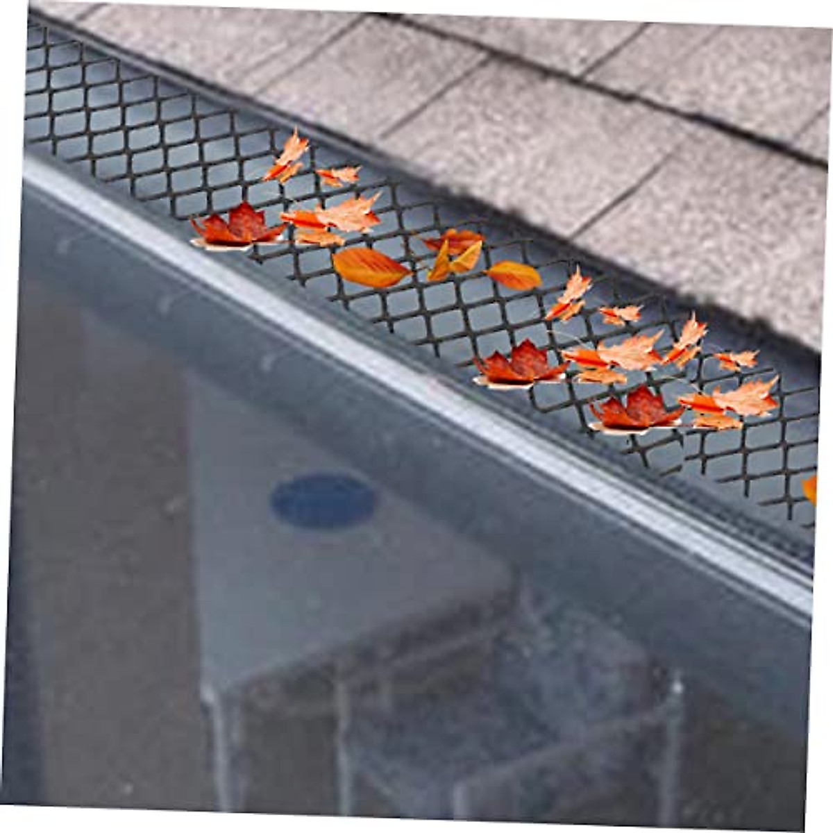 DOITOOL 1 Set Anti-Falling Net Roof Gutter Guard Mesh Fence Net Cover Mesh Strainer Downspout Filter Plastic Fencing Sink Nets Plastic Gutter Guard Plastic Gutter Guard Net Mesh Black Leaf