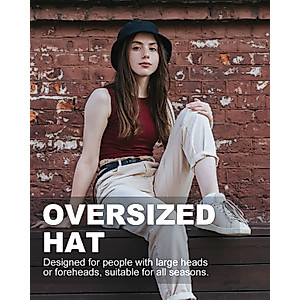 Zylioo XX-Large Reversible Bucket Hat,Oversize Summer Travel Bucket Hats,Wearable Sun Hat for Big Heads 25"-26"