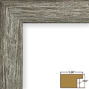 Craig Frames 26030 16 x 20 Inch Gray Barnwood Picture Frame Matted to Display a 11 x 14 Inch Photo
