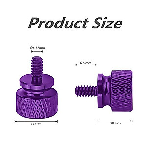 YATENG 10-pcs Anodized Aluminum Computer Case Thumbscrews (6-32 Thread) for Computer Cover/Power Supply/PCI Slots/Hard Drives DIY Personality Modification & beautification (Purple)