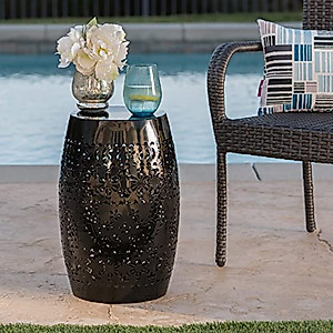 Christopher Knight Home Ruby Outdoor 12" Iron Side Table, Black