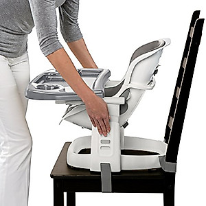 Ingenuity Infant-to-Toddler SmartClean ChairMate High Chair Booster Seat - Slate , 22.25x21.25x24 Inch (Pack of 1)