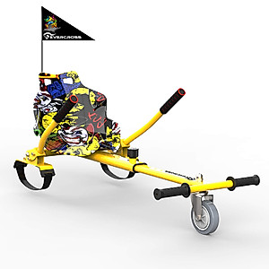 EVERCROSS Hoverboard Seat Attachment, New Gen Hoverboard Seat with Safety Brake System, Hoverboard Attachment with Adjustable Frame Length for 6.5" 8" 10" Hoverboard, Suitable for Kids & Adults