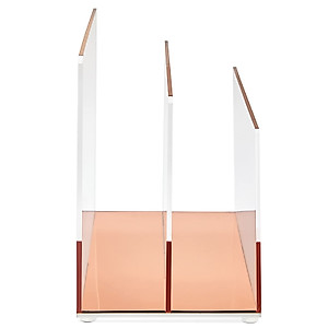 Clear Acrylic File Organizer with 2 Slots, Office Desk Paper, Mail, and Letter Sorter (9 x 5 x 7 in)