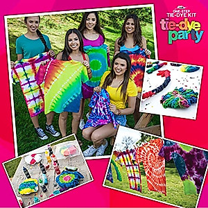 Tulip One-Step Tie-Dye Party, 18 Pre-Filled Bottles, Creative Group Activity, All-in-1 Fashion Design Kit, 1 Pack, Rainbow