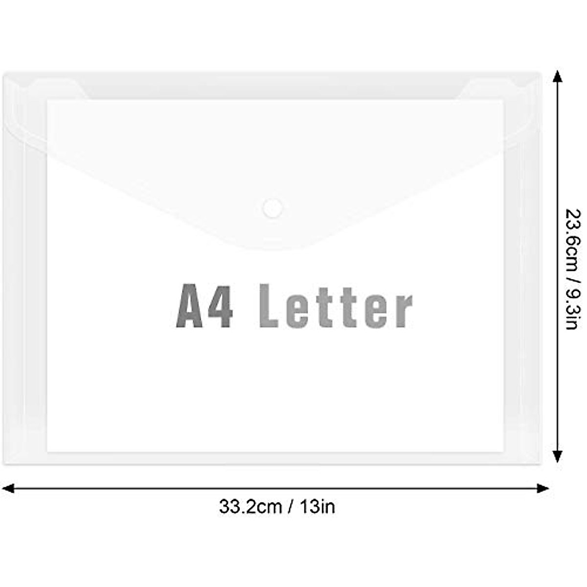 EOOUT 30pcs Plastic Envelopes, Clear Reusable Poly Envelope Waterproof File Folder with Snap Button, US Letter, A4 Size, for School Office Supplies