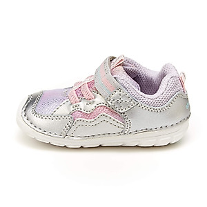 Stride Rite baby girls Soft Motion Kylo Sneaker, Silver/Multi, 5 Toddler US