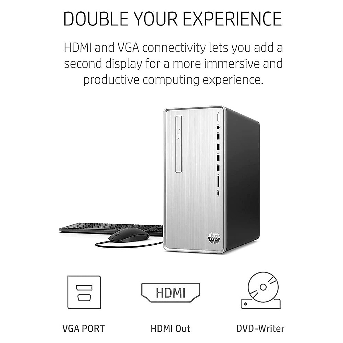HP Pavilion Desktop PC,AMD Ryzen 5 4600G Processor 6-core Wite Radeon Graphics,12GB DDR4-3200 SDRAM,512GB HD-Windows 10 Home,Multi-Display Capable,5.1 Surround Sound(TP01-1337c),with 5-feet HDMI