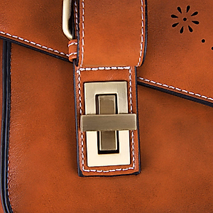 ECOSUSI Backpack for Women Briefcase Messenger Laptop Bag Vegan Leather Satchel Work Bags Fits 15.6 inch Laptops, Brown