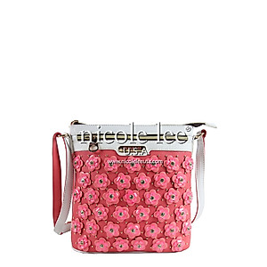 Nicole Lee Makenzie Floral Encrusted Beads Cross Body Bag, Pink, One Size