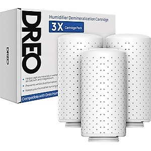 Dreo Demineralization Cartridge 3-Pack for Humidifiers, Compatible with Dreo Humidifiers HM512S/713/713S, Prevent Mineral Build-up, Filter Hard Water, Eliminate White Dust
