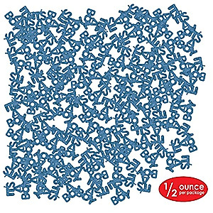 Beistle It’s A Boy Baby Shower Confetti Sprinkles For Gender Reveal Party – 0.5 Ounces Of Metallic Plastic Table Scatter Decor