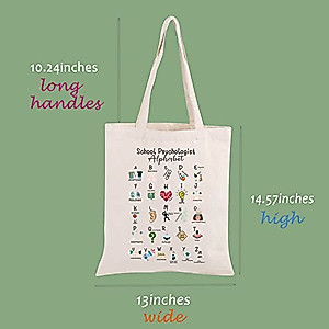 MBMSO School Psychologist Canvas Tote Bag Thank You Gift for School Psychologist School Psych Shopping Bag Book Bag End of Term Gift (School Psychologist Tote)