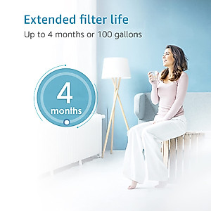 AQUA CREST Faucet Filter Replacement, Replacement for Brita® Faucet Filter, Brita® 36311 On Tap Water Filtration System, Brita® FR-200, FF-100 Replacement Filter, White (Pack of 4)