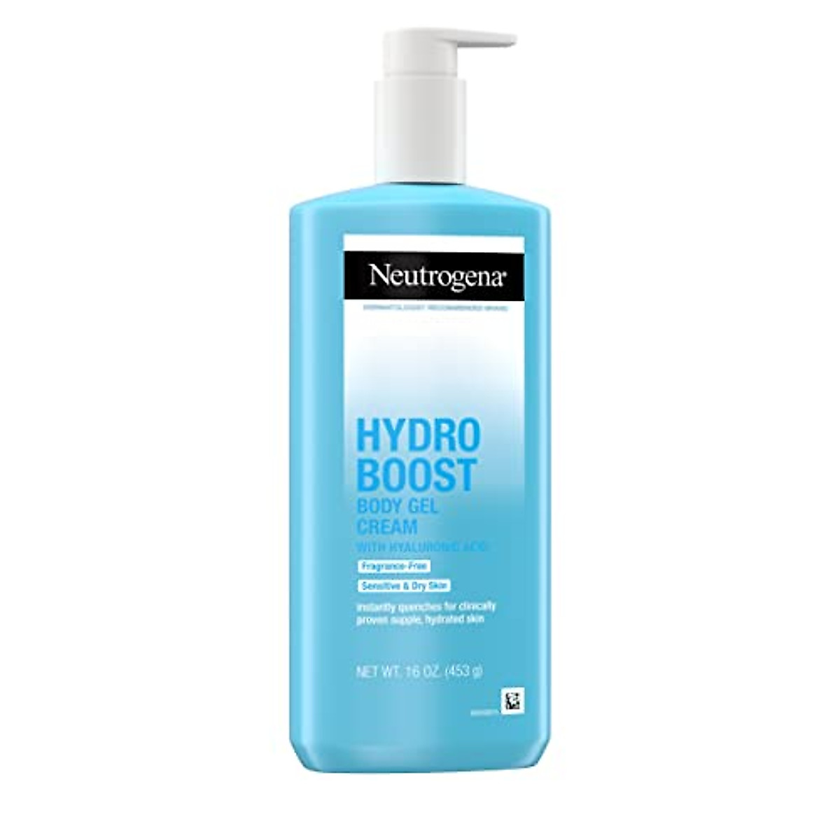 Neutrogena Hydro Boost Fragrance-Free Body Gel Cream with Hyaluronic Acid, Non-Greasy, Fast Absorbing Moisturizer & Hydrating Full Body Cream for Sensitive Skin, Paraben-Free, 16 oz (Pack of 3)