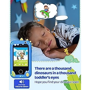 KOKODI Kids Smart Phone Toys, Touchscreen HD Dual Camera Cell Phone for Kids, Christmas Birthday Gifts Dinosaur Toddler Play Phone for Boys 3-10, Travel Toy Preschool Learning Toy for Kids