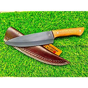 CHEFS Knife 8 inch - Japanese Kitchen Knife, High Carbon Steel Knife with Wood Handle & Superb Edge Retention - Durable Vegetable Knife, Cooking Knife, Razor Sharp Knife for Home & Restaurant