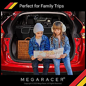 Mega Racer Black Trunk Organizer for Car, Truck, Van and SUV, 600D Polyester & Oxford Cloth Material, 4 Large Storage Pocket w/ 2 Adjustable Buckles and Magic Stick Support, Waterproof, 1 Piece
