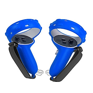Touch Controller Grip Cover for Oculus Quest 2,Soft Silicone Handle Grip Protective Sleeve Cover with Hand Strap for Oculus Quest 2 VR Handle Accessories (Blue)