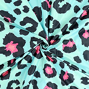 Wowlala Baby Blanket for Newborn- Receiving Blanket and Headband Set for Crib Stroller,Baby Shower Newborn Gift(Leopard Print Turquoises/hot Pink)