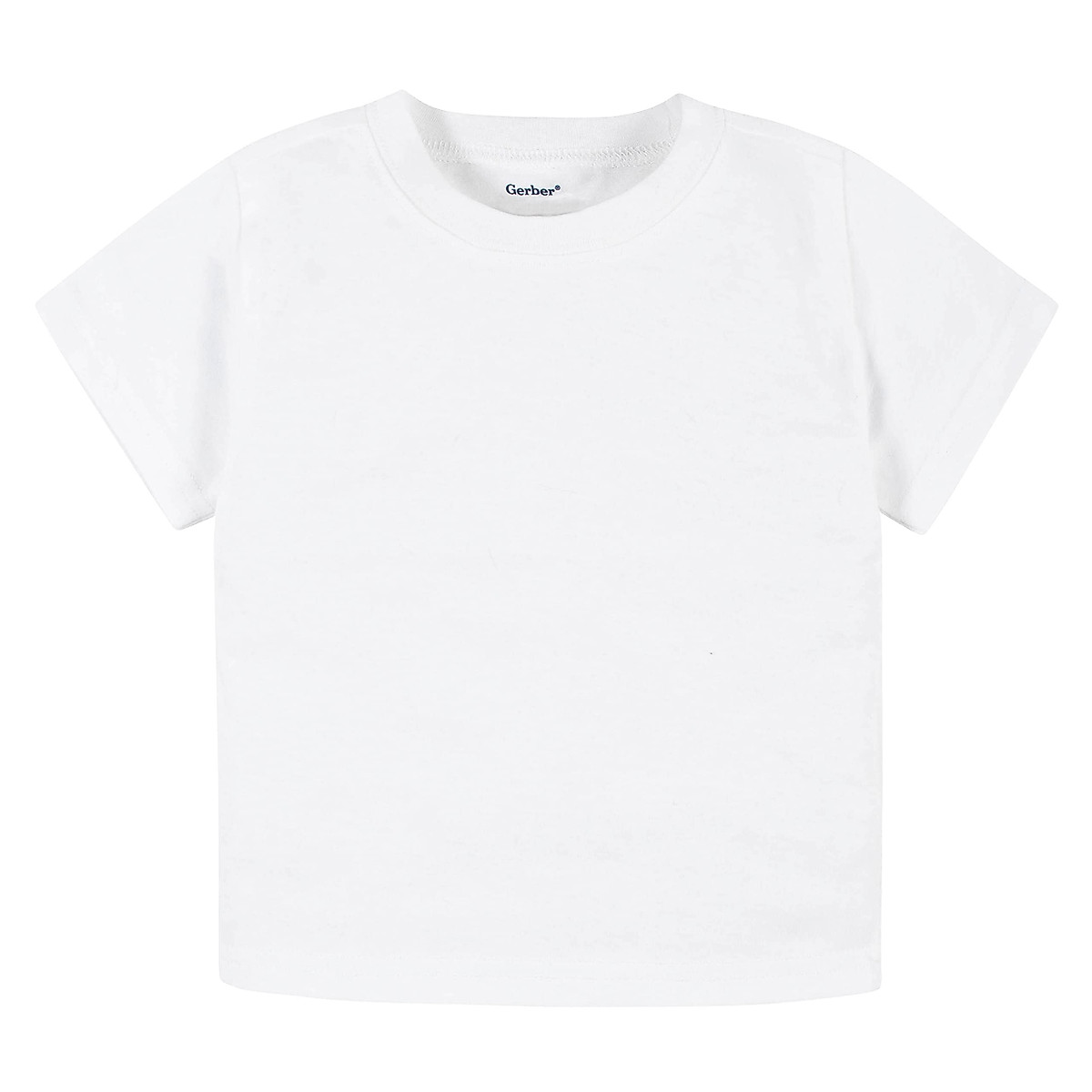 Gerber Baby Toddler 5-Pack Solid Short Sleeve T-Shirts Jersey 160 GSM, White, 18 Months