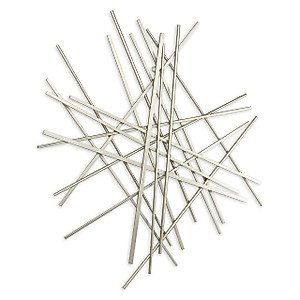 Cheungs Abstract, silver bar and panel wall décor piece (5369SV)