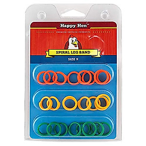Happy Hen Treats Spiral Leg Bands for Pets, Size 9