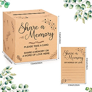 Hxezoc Share a Memory Cards for Collections, Kraft Memory Cards Box for Funeral, Graduation, Baby Showers, Anniversary, Birthday Party Supplies