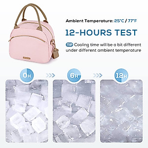 TOURIT Womens Insulated Lunch Bag Thermal Reusable Tote for Work Picnic, Hot Pink