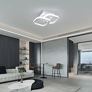 DELIPOP Small Ceiling Light, Square Modern LED Ceiling Light Fixture, 6500K Cool White Light Acrylic Hallway Light Fixture Ceiling Lamp for Hallway Kitchen Study Bedroom Living Room (White)