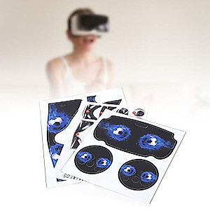 Mxzzand Durable, VR Glasses Protective Sticker, Stickers and Wiping Cloth, Ultra‑Thin, Scrapesproof, VR Headset Stickers, Wearproof,for Oculus Quest 2(Blue Flame Football)