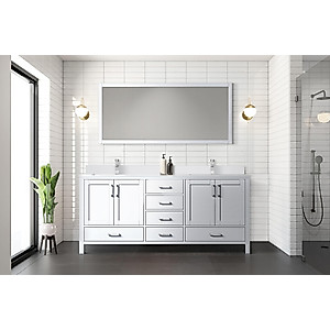 Bell+Modern Big Sur 72 in. W x 22 in. D White Double Bath Vanity and White Quartz Top