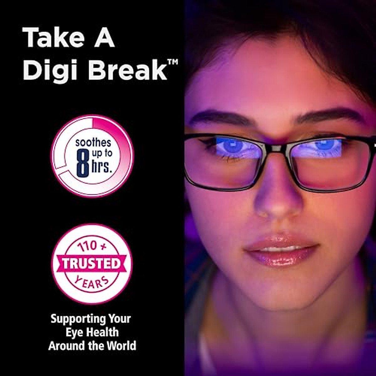 Rohto Digi-Eye Digital Eye Strain Eye Drops, Cooling Eye Strain Relief From Digital Eye Strain Symptoms, Long-Lasting, Soothing Eye Relief, Eye Drops for Red, Tired Eyes 0.4 fl oz Bottle