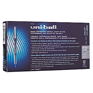 uni-ball 60108 Vision Roller Ball Stick Waterproof Pen Blue Ink Micro Dozen