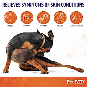 Pet MD Hydrocortisone Spray for Dogs & Cats - Itchy Skin Relief from Hot Spots, Bites, Scrapes, Irritated Skin, & Dermatitis - 4 oz Anti Itch Spray with Pramoxine