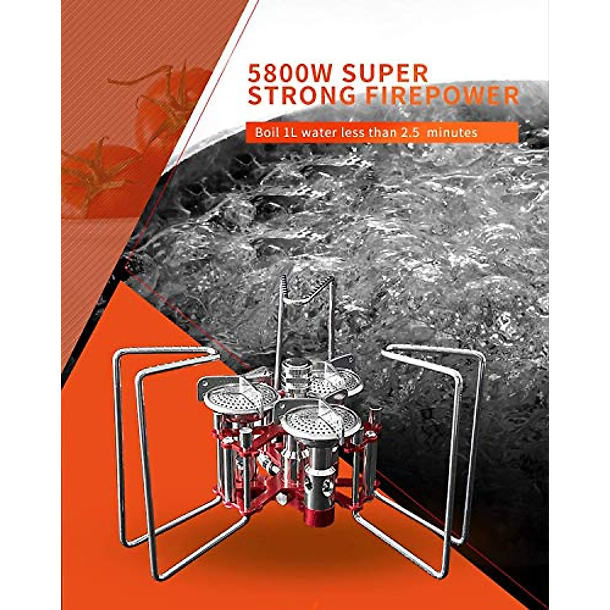 Bulin Camping Gas Stove Burner 3500W/3800W/5800W/6800W/18000W Adjustable Ultralight Backpacking Stove Windproof Camp Portable Propane Stove for Camping Hiking Backpack Outdoor