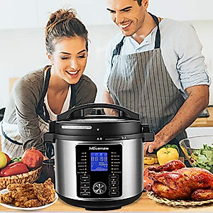 Nictemaw17-in-1 Electric Pressure Cooker, 1500W 6QT Air Fryer Electric Pressure Cooker Combo, Slow Cooker, Multi-Cooker, and More, Included Basket Rack/ Recipe Book