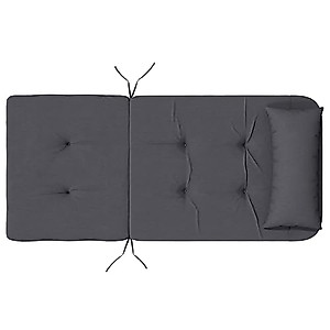 vidaXL Anthracite Adirondack Chair Cushions - Set of 2 - Durable Oxford Fabric Outdoor/Indoor Chair Pads with Foam Fiber Filling and Non-Slip Design