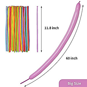 RUBFAC 260 Balloons, 450pcs Colorful Long Balloons with Pump, Premium Twisting Balloons Animals Magic Balloons for Birthday Wedding Party Supply