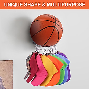 HOUSE AGAIN Hat Rack for Wall 2 Packs Hat Organizer and Storage for 20 Baseball Caps, Metal Hats Holder Wall-Mounted with 20 Stainless Steel Clips, Fits All Caps, for Men&Women