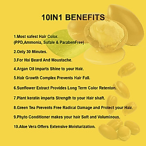 Joyful Young Natural Hair Dye Shampoo - Black - Semi Permanent Hair Coloring Shampoo for Women and Men - Gray Hair Coverage - Color Shampoo Beard Dye - Vegan Ammonia Free Hair Shampoo