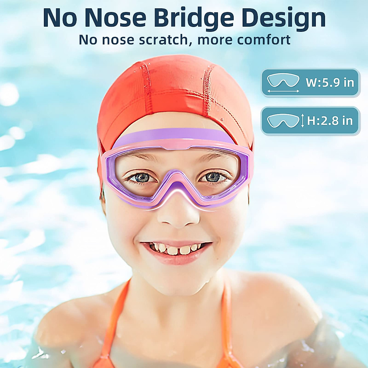 Freela Goggles Swim Goggles Swimming Goggles for Kids 6-14 4-7 8-12 3-6 2-4 3-5 3-10 4-8 Age 3 4 5 Year Old Toddler Pool Water Clear Beach Goggles Boys Girls Youth Childrens Child Anti Fog