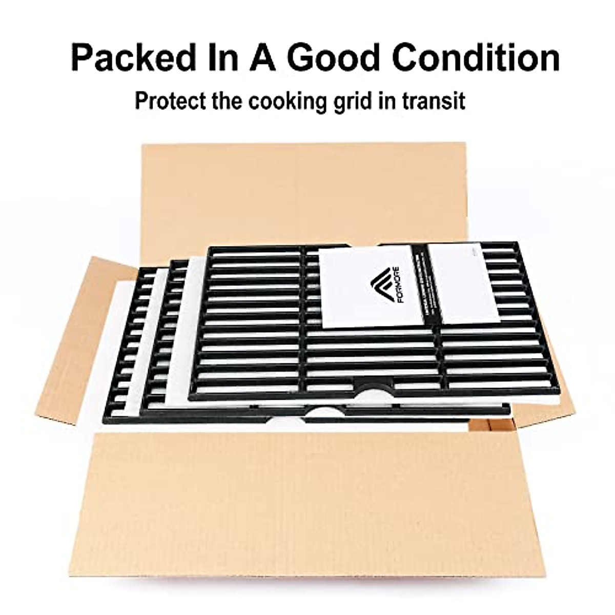 Hisencn Grill Grates Replacement for DGF510SBP, DGF510SSP, DGF510SSP-D, Uniflame GBC1059WB, GBC1059WE-C, Cast Iron Cooking Grid For Backyard Grill BY12-084-029-98 and Other Gas Grill Models, 16 1/4 in